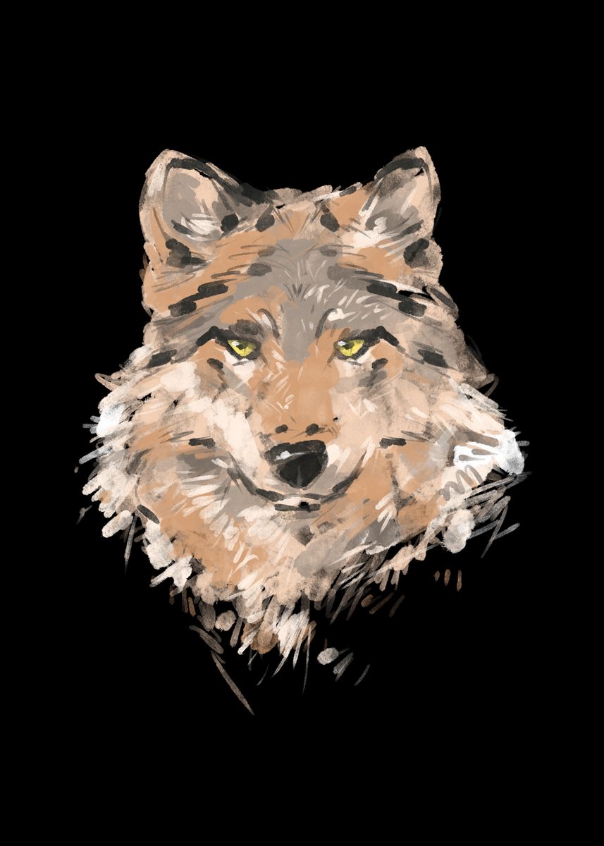 'Wolf Portrait Wolves' Poster, picture, metal print, paint by Alexander ...