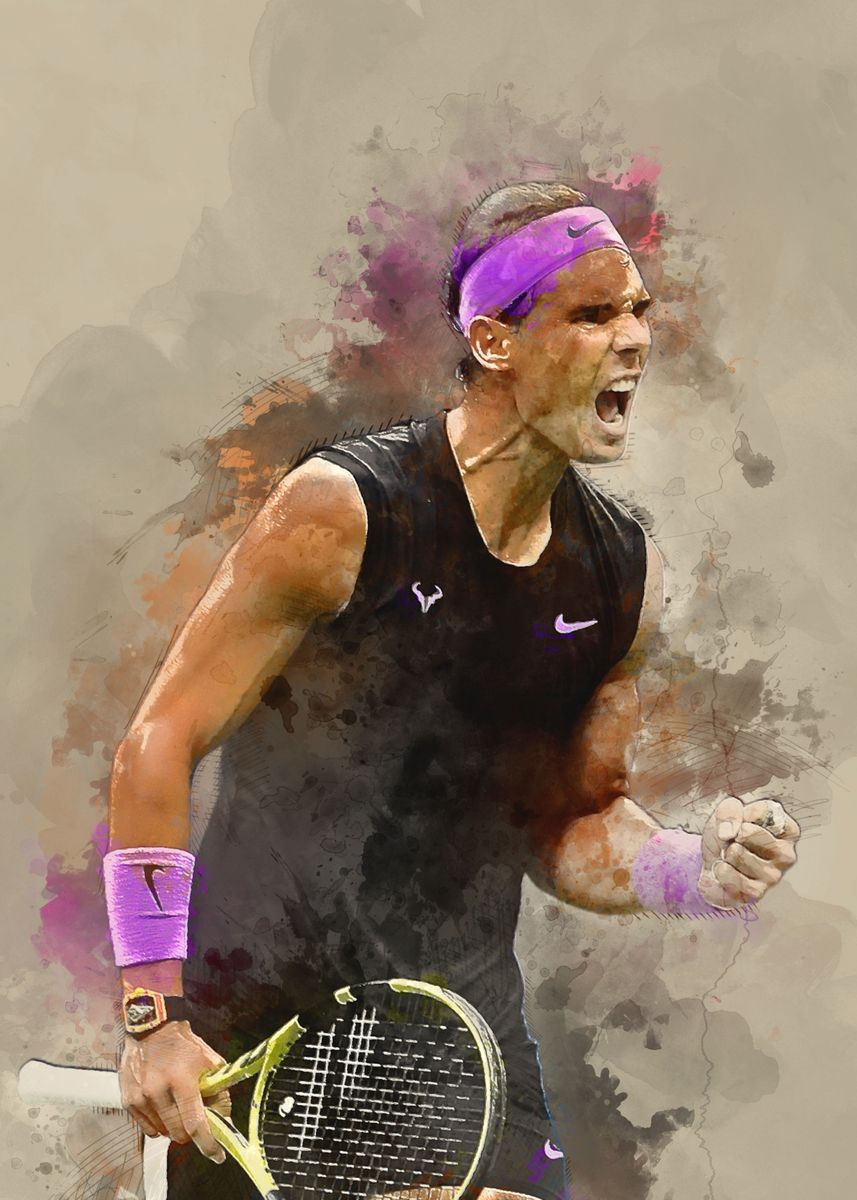 'Rafael Nadal' Poster, picture, metal print, paint by VEC Group | Displate