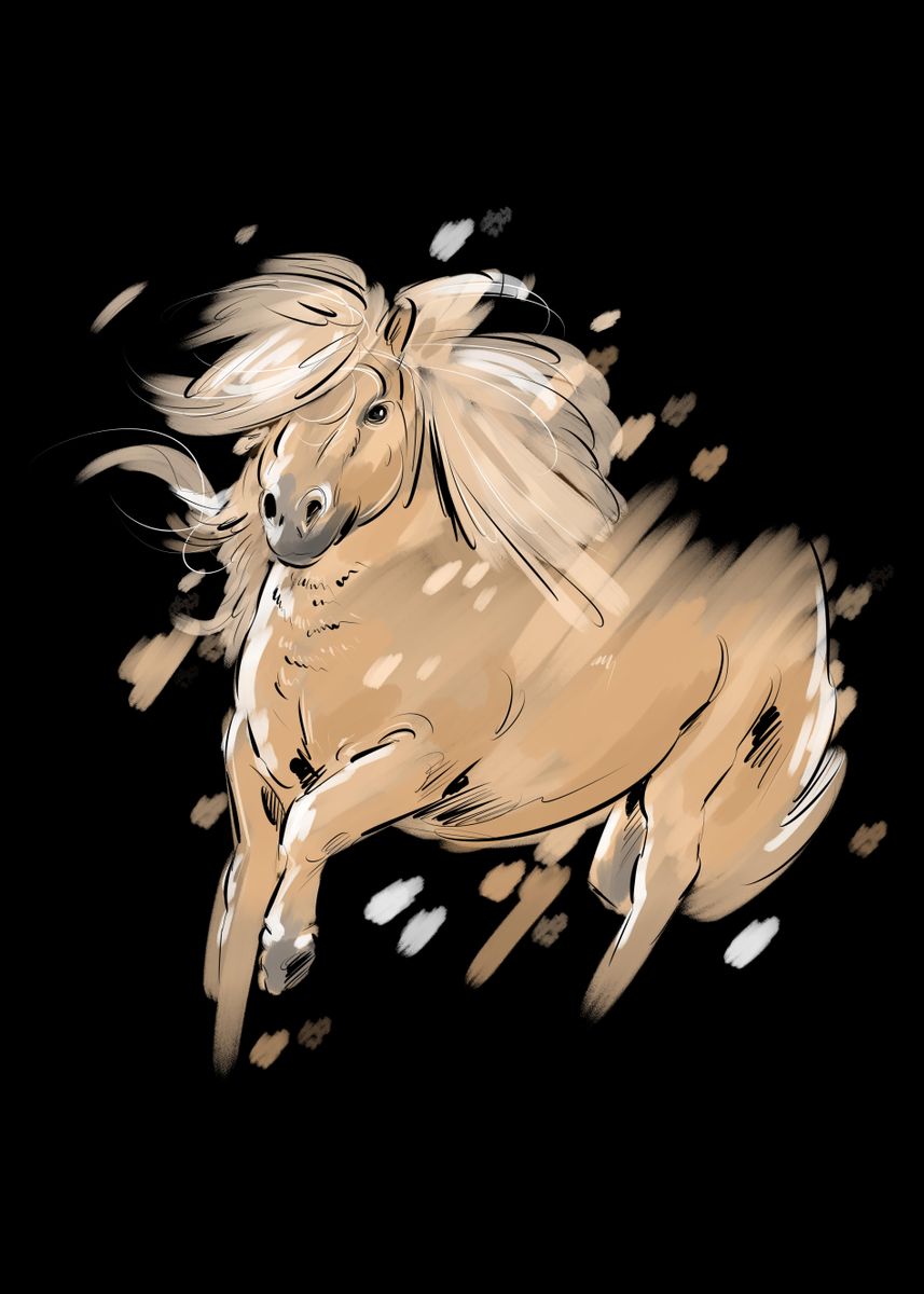 'Shetland Pony Portrait' Poster, picture, metal print, paint by ...