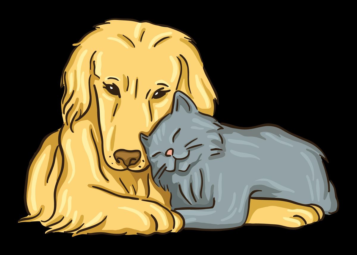 'dog Cat' Poster by Herbstzeitlos | Displate