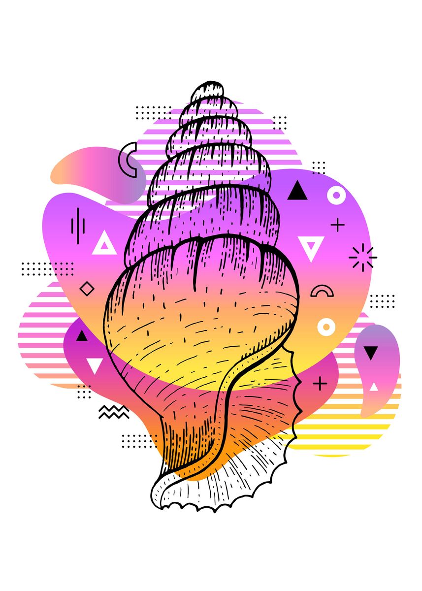 'Memphis Shell' Poster by Turie Art | Displate