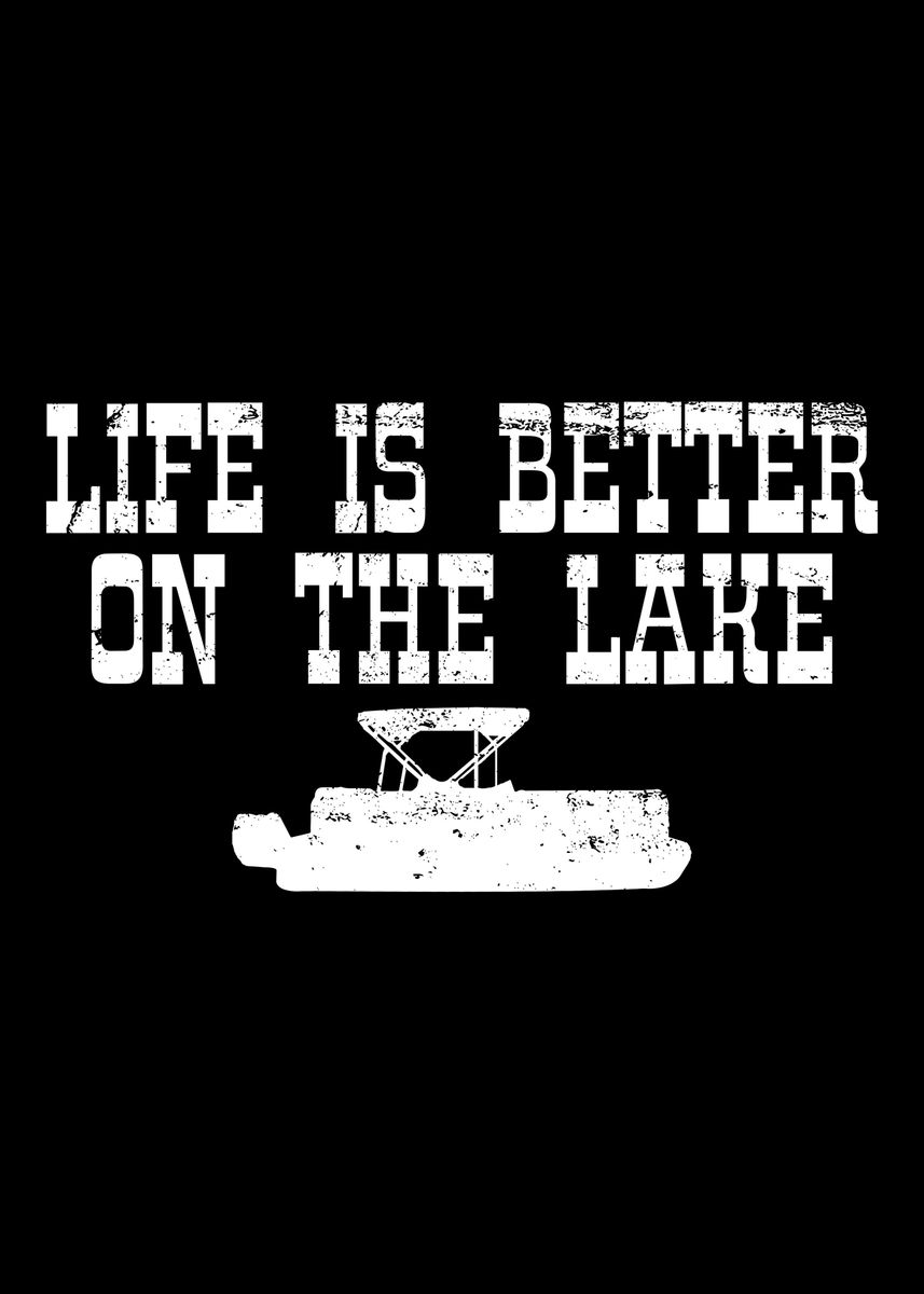 'Pontoon Lake Boating' Poster, picture, metal print, paint by ...