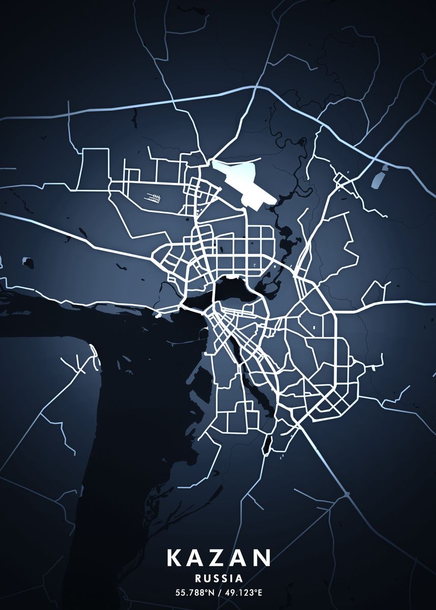 'Kazan Map Posters' Poster by Merah Djoeang | Displate