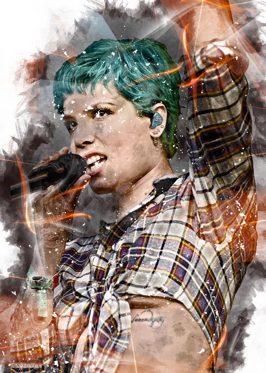 'Halsey' Poster, picture, metal print, paint by Denis Siggers | Displate
