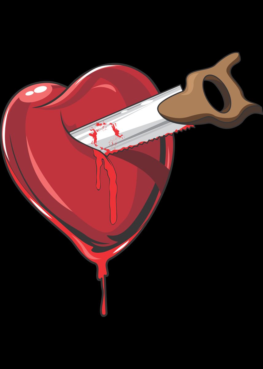 'Heart Sawed Fretsaw' Poster, picture, metal print, paint by ...