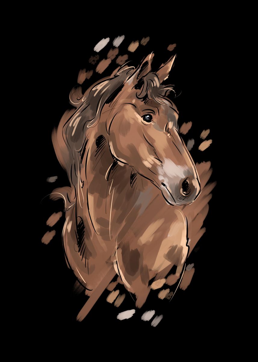 'Rider Horse Portrait' Poster, picture, metal print, paint by Alexander ...