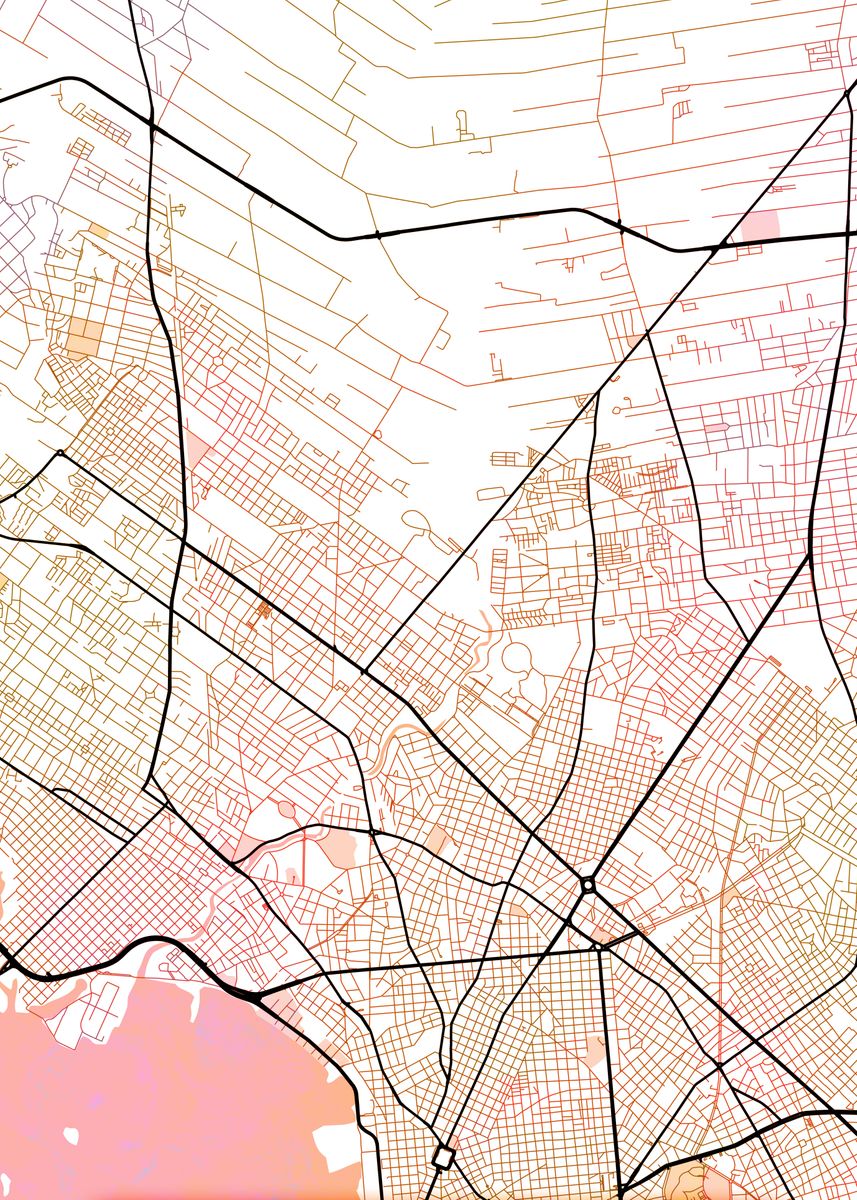 'Montevideo Street Map' Poster by Dany | Displate