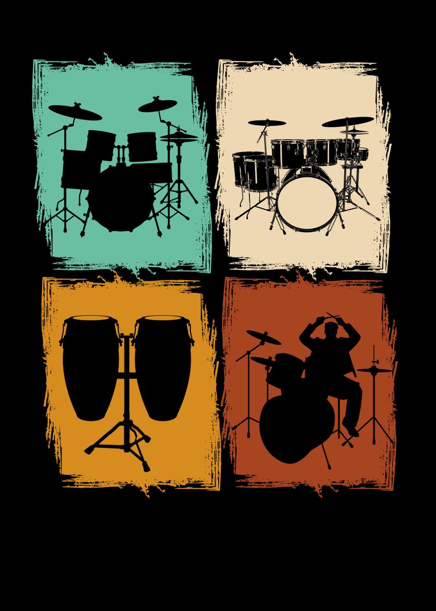 'Drums Drummer Musicians' Poster by Alexander Roose | Displate