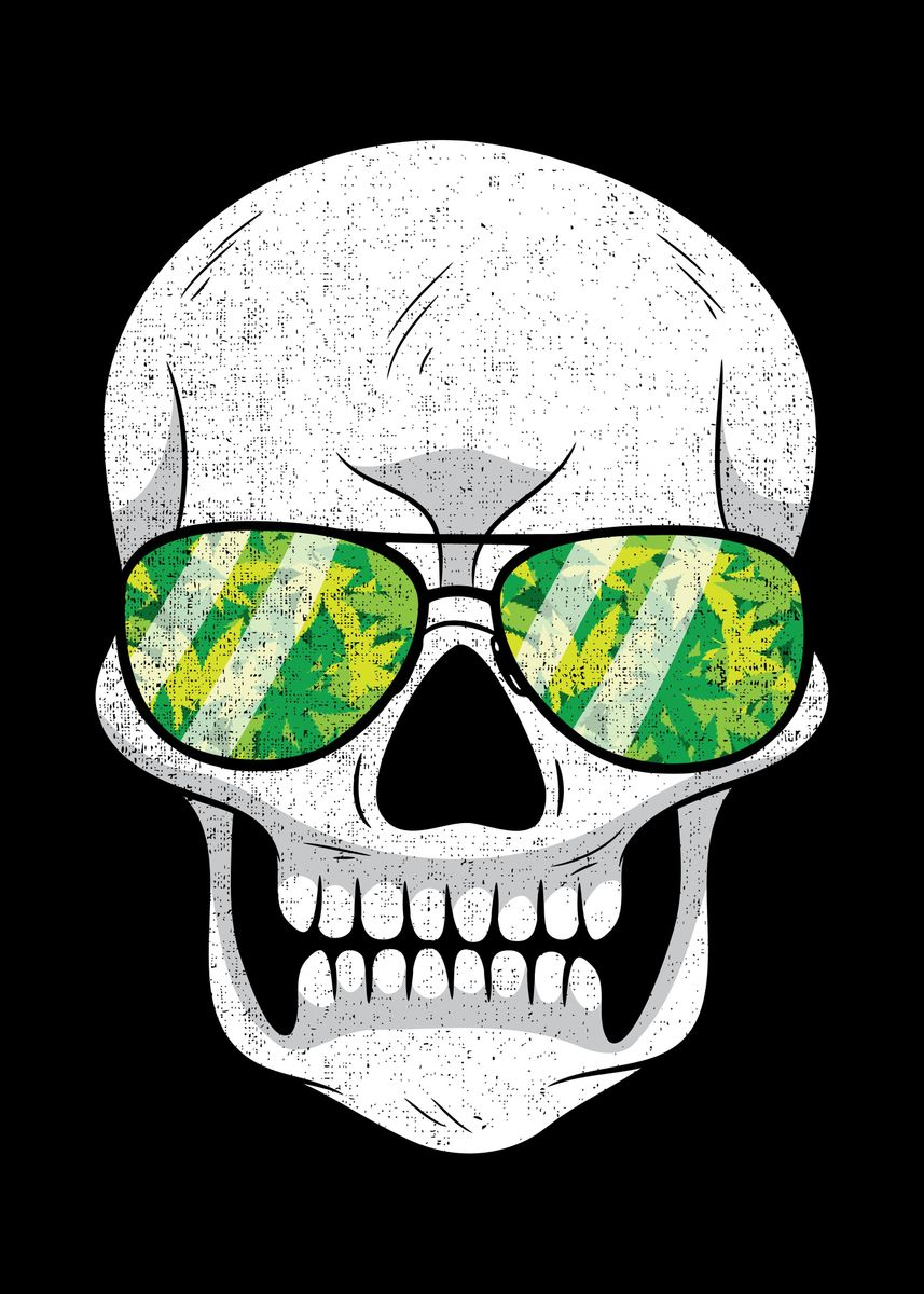 'Skull Marijuana' Poster by BoredKoalas | Displate