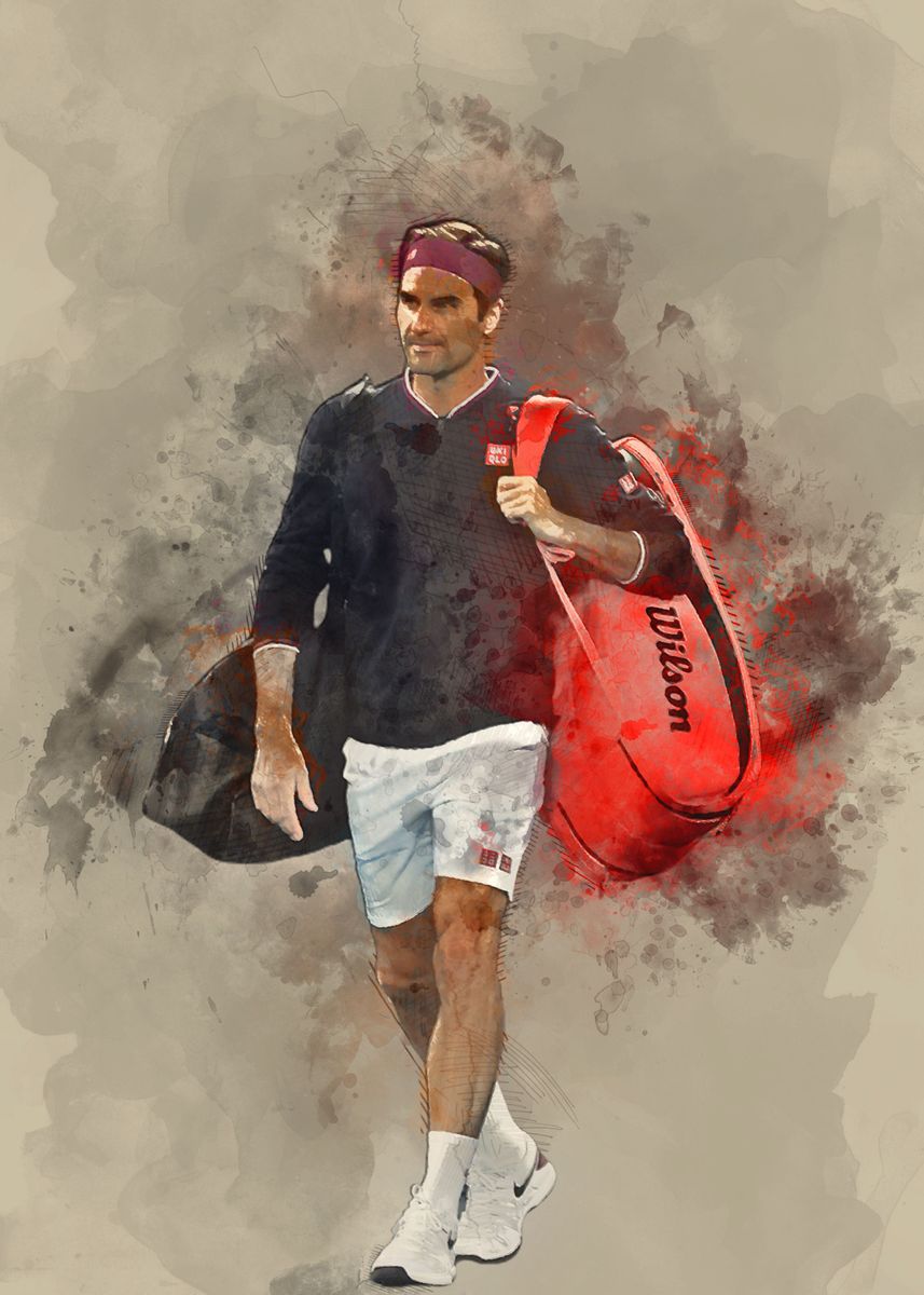 'Roger Federer' Poster, picture, metal print, paint by VEC Group | Displate