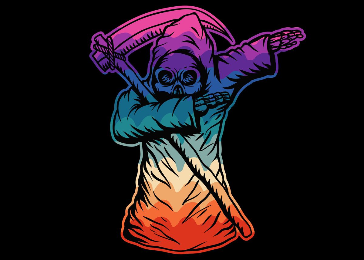 'Dabbing grim reaper' Poster by Ari yanda | Displate
