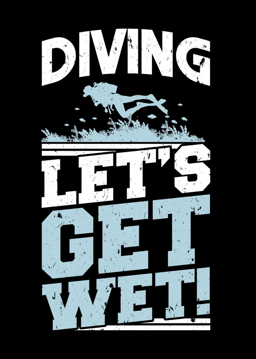 'Diver Diving Snorkeling' Poster, picture, metal print, paint by ...