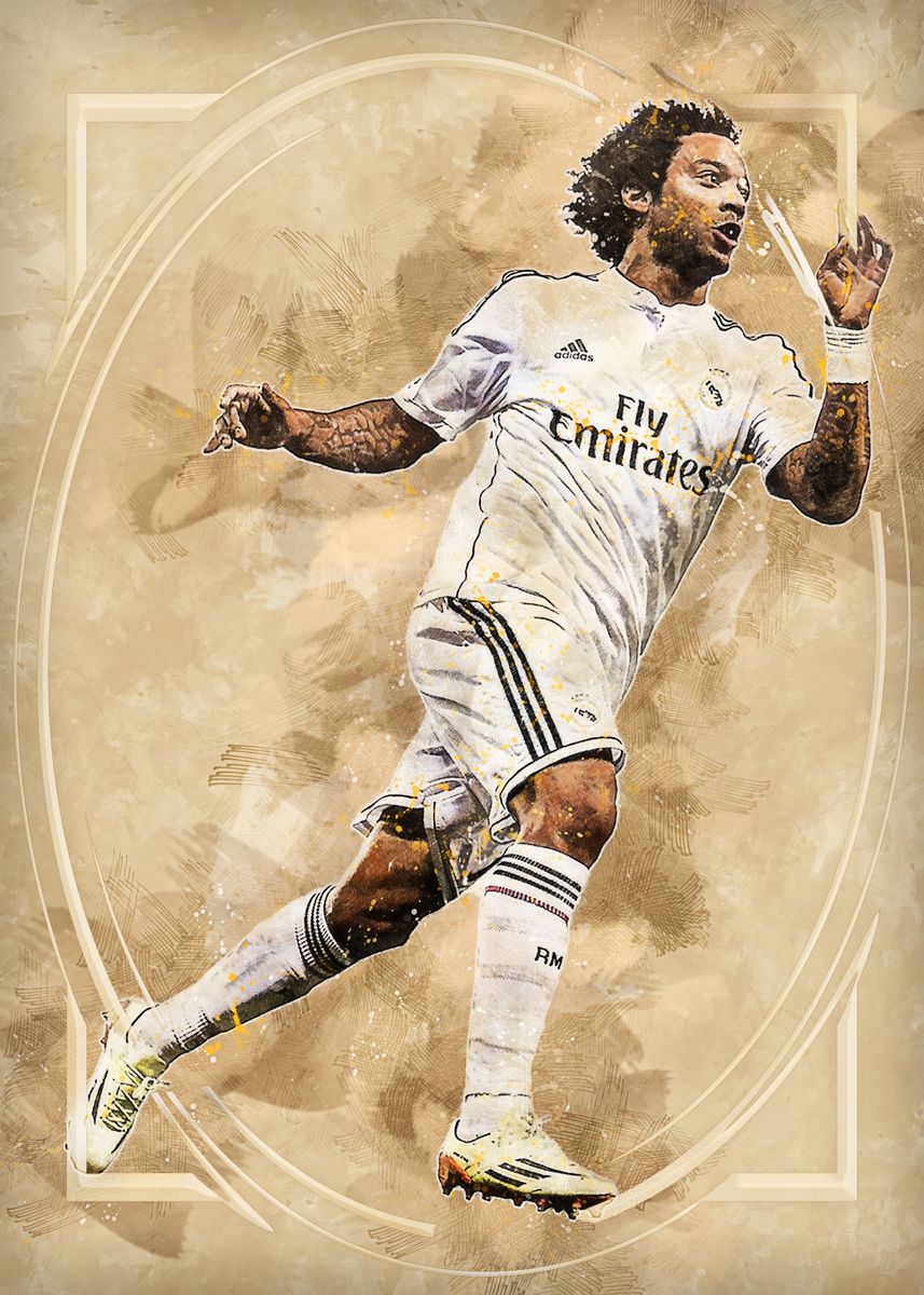 'Madridista Marcelo' Poster, picture, metal print, paint by Josiah ...