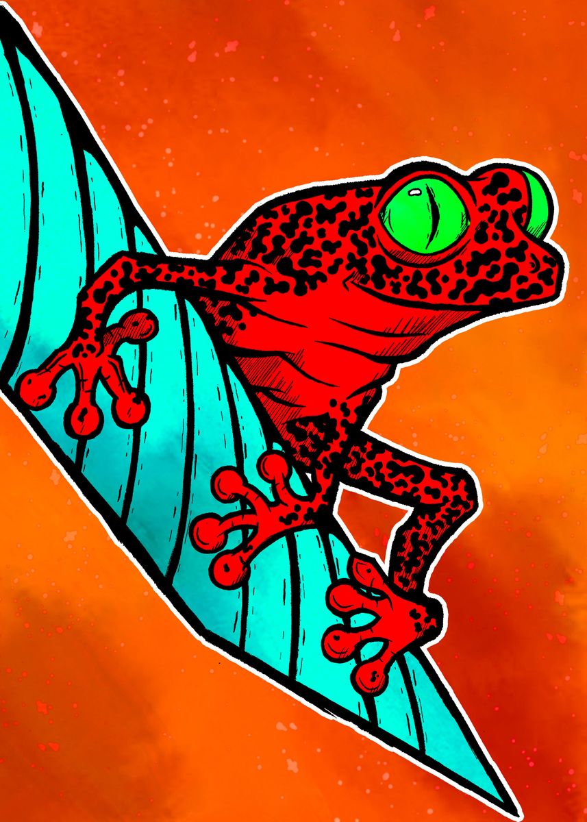 'Fred The Frog v8' Poster, picture, metal print, paint by Bingol0ve ...