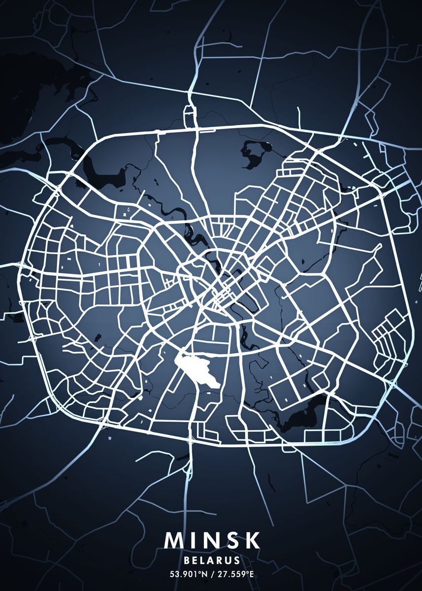 'Minsk Map Posters' Poster by Merah Djoeang | Displate