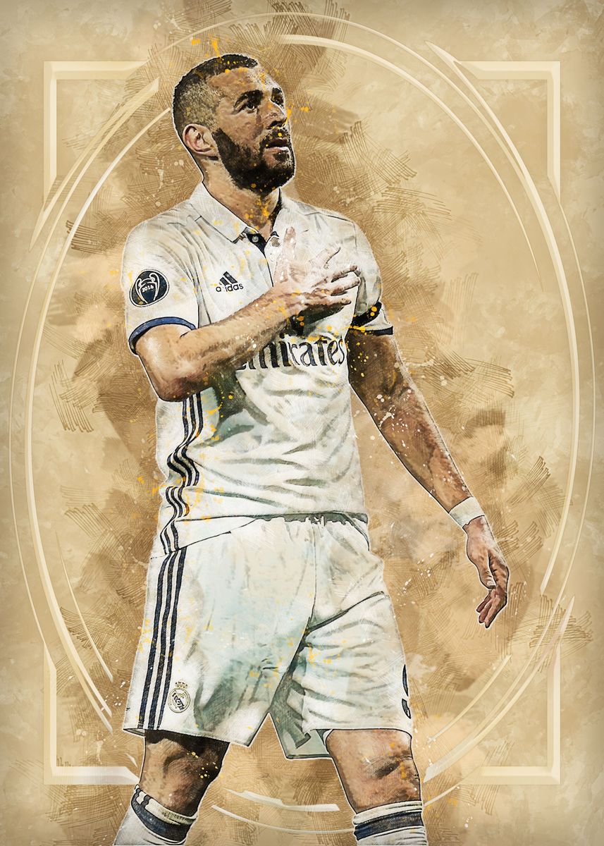 'Karim Benzema' Poster, picture, metal print, paint by Josiah Mcdowell ...