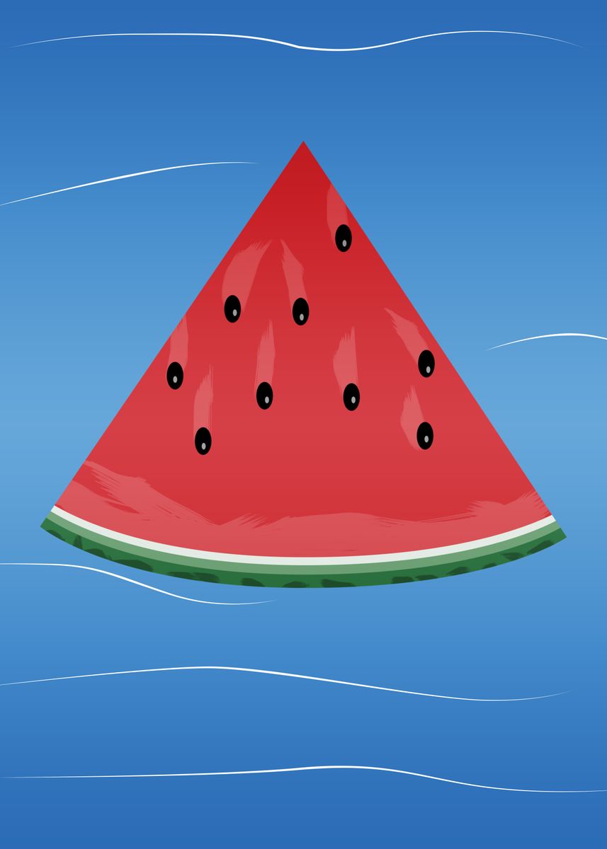 'Watermelon Slice' Poster, picture, metal print, paint by Fractal22 ...