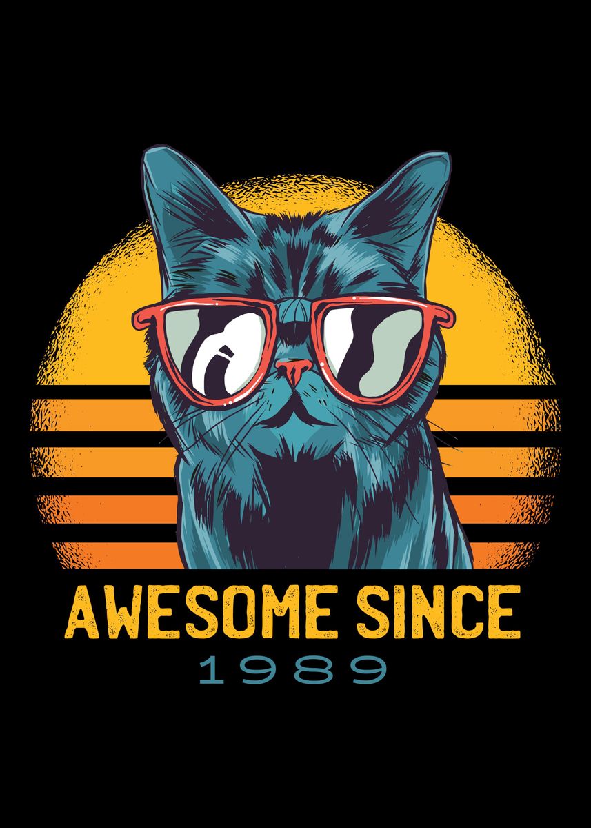 'Cool cat' Poster, picture, metal print, paint by Stefanie Herrmann ...