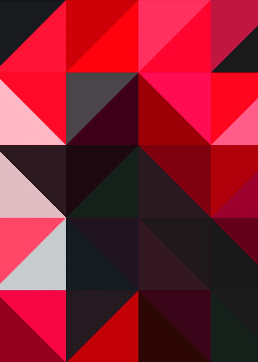 'Red Modern Abstract Art' Poster, picture, metal print, paint by ...