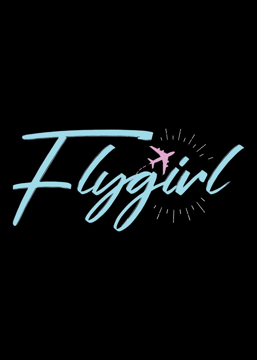 'Flygirl' Poster, picture, metal print, paint by AaronBaron | Displate