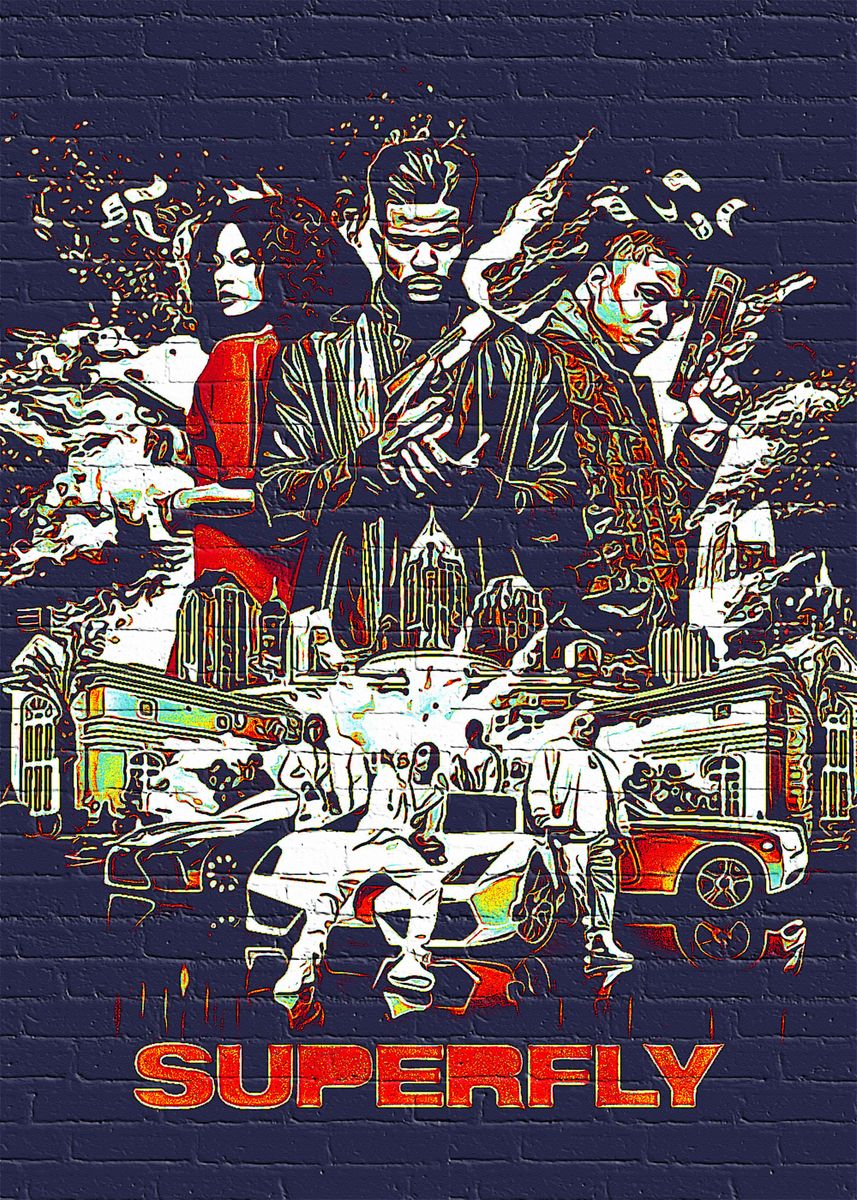 'Superfly' Poster, picture, metal print, paint by Elisa Woodard | Displate