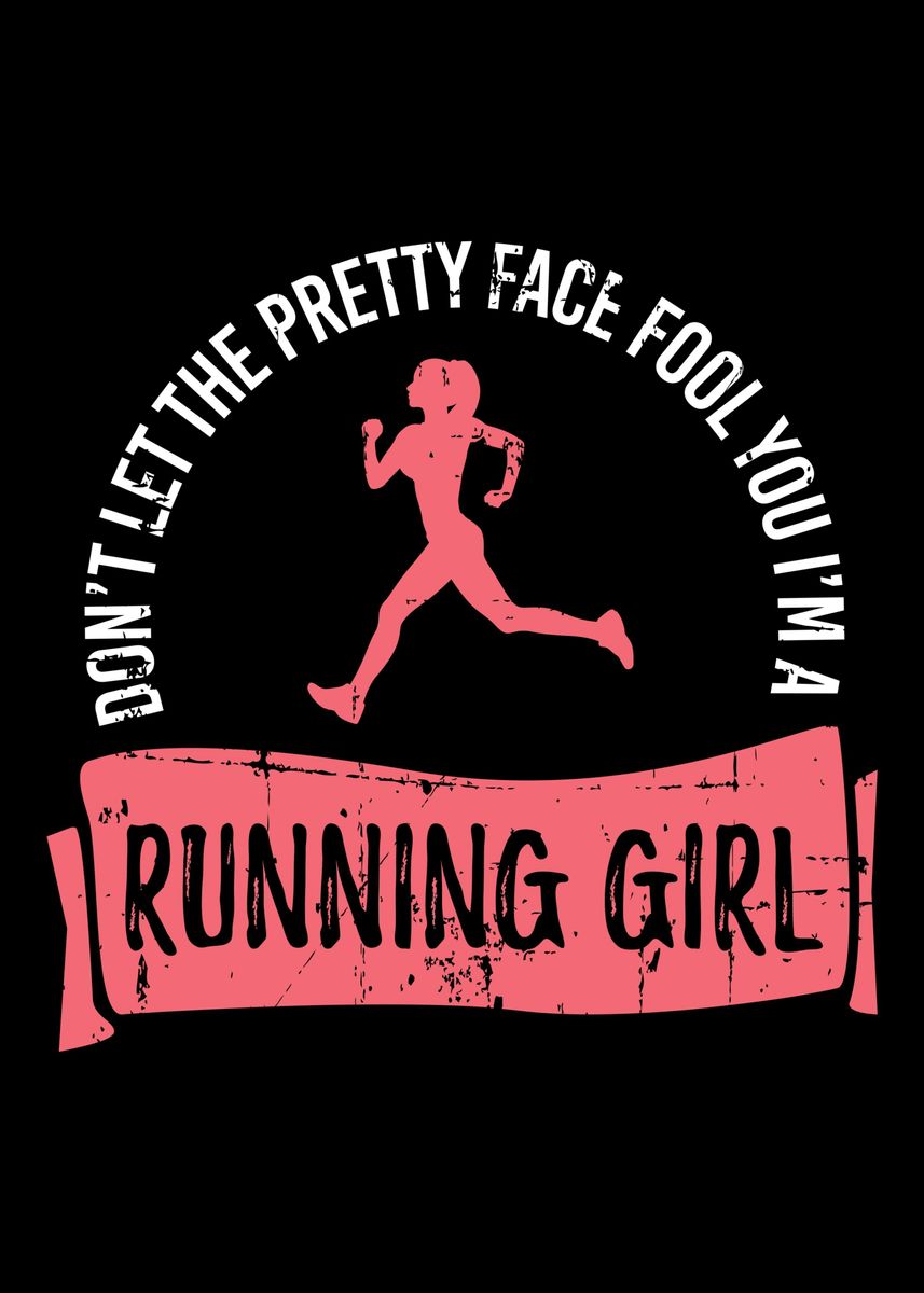 'Running Girl Gift Runner' Poster, picture, metal print, paint by ...