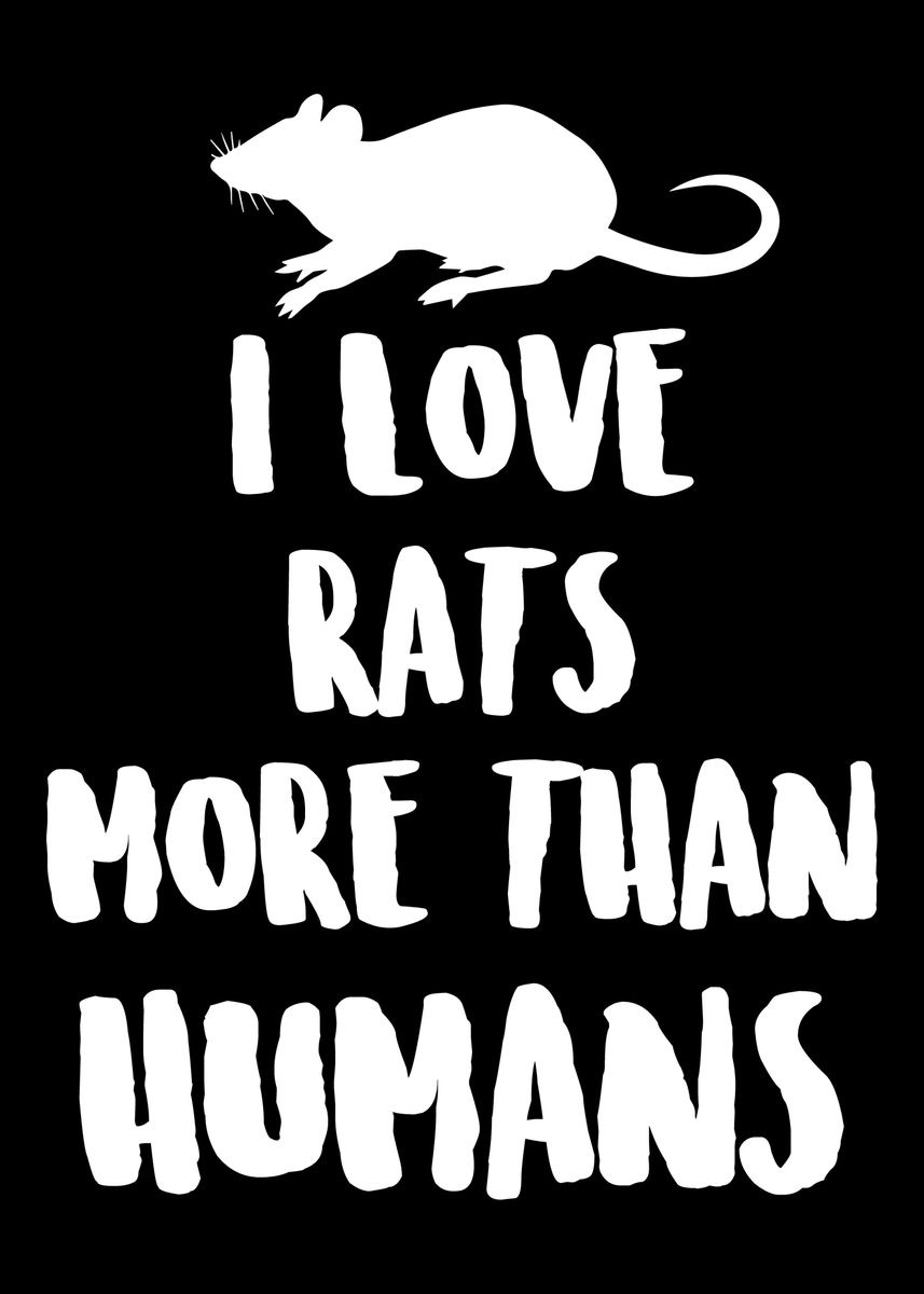 'I love rats' Poster, picture, metal print, paint by Stefanie Herrmann ...