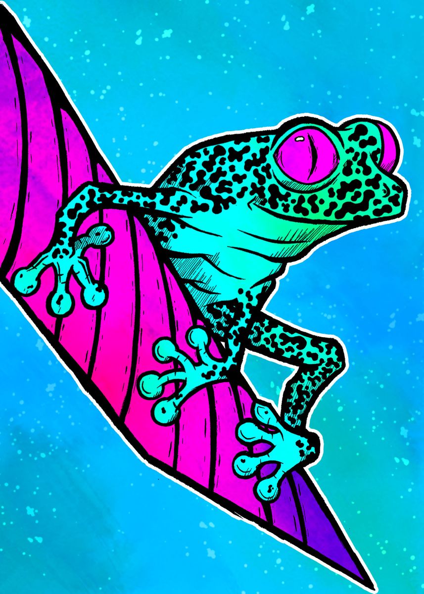 'Fred The Frog v3' Poster, picture, metal print, paint by Bingol0ve ...