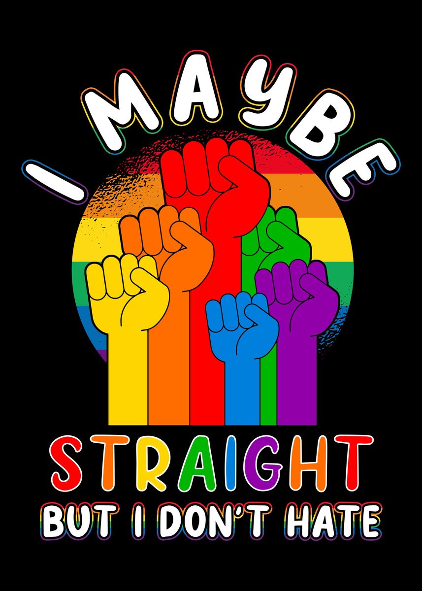 'LGBT Rainbow Straight' Poster, picture, metal print, paint by ...