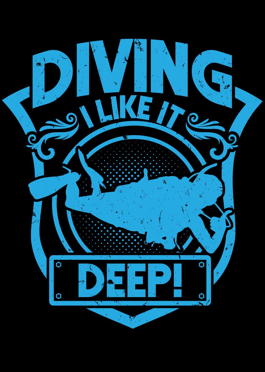 'Diver Diving Snorkeling' Poster, picture, metal print, paint by ...