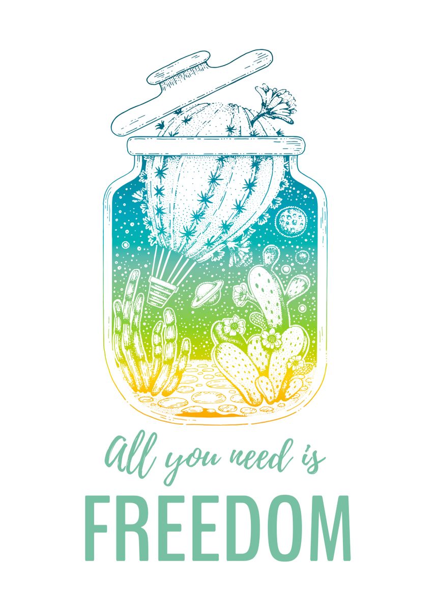 'Freedom Cactus' Poster, picture, metal print, paint by StonerPlates ...