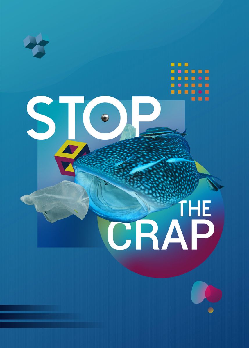 'Stop the crap' Poster, picture, metal print, paint by Rob Puddu | Displate