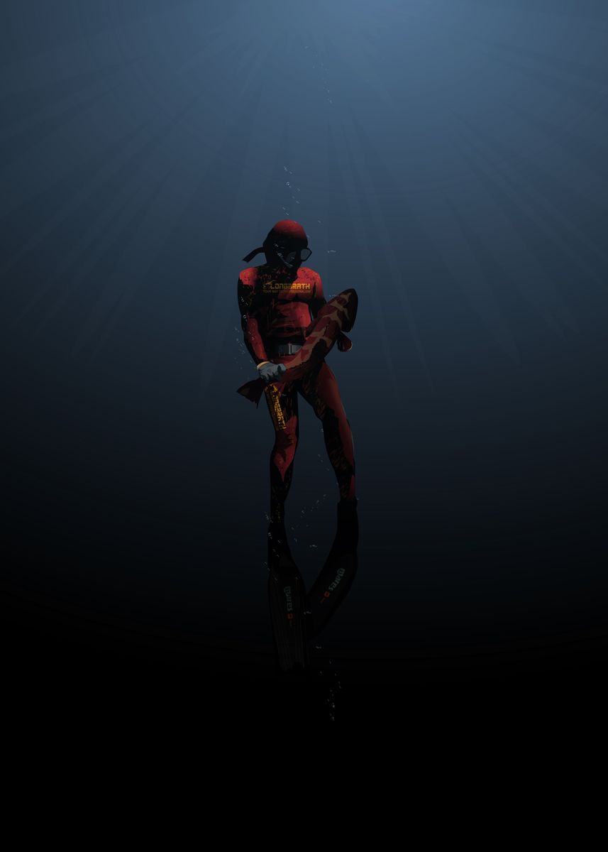 'Spearfishing Rewards' Poster, picture, metal print, paint by Shamoon ...