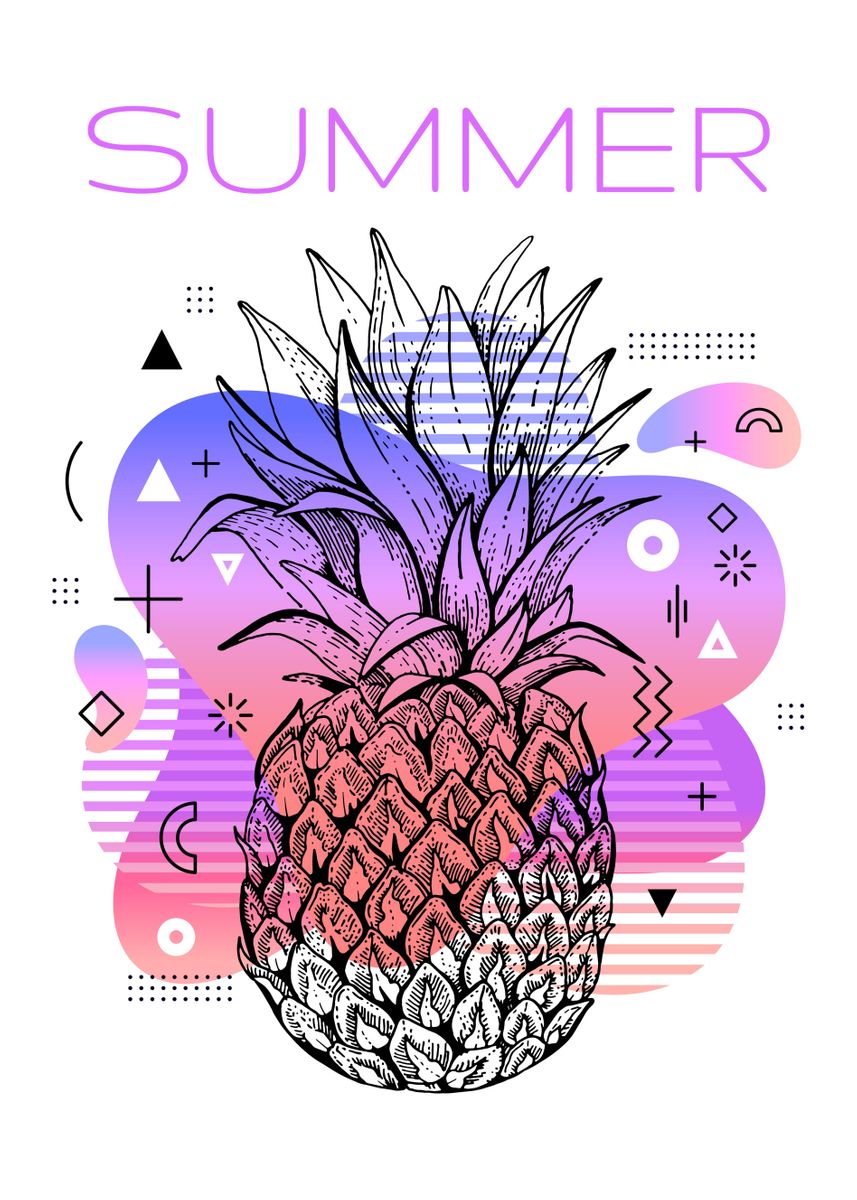 'Summer Pineapple' Poster, picture, metal print, paint by StonerPlates ...