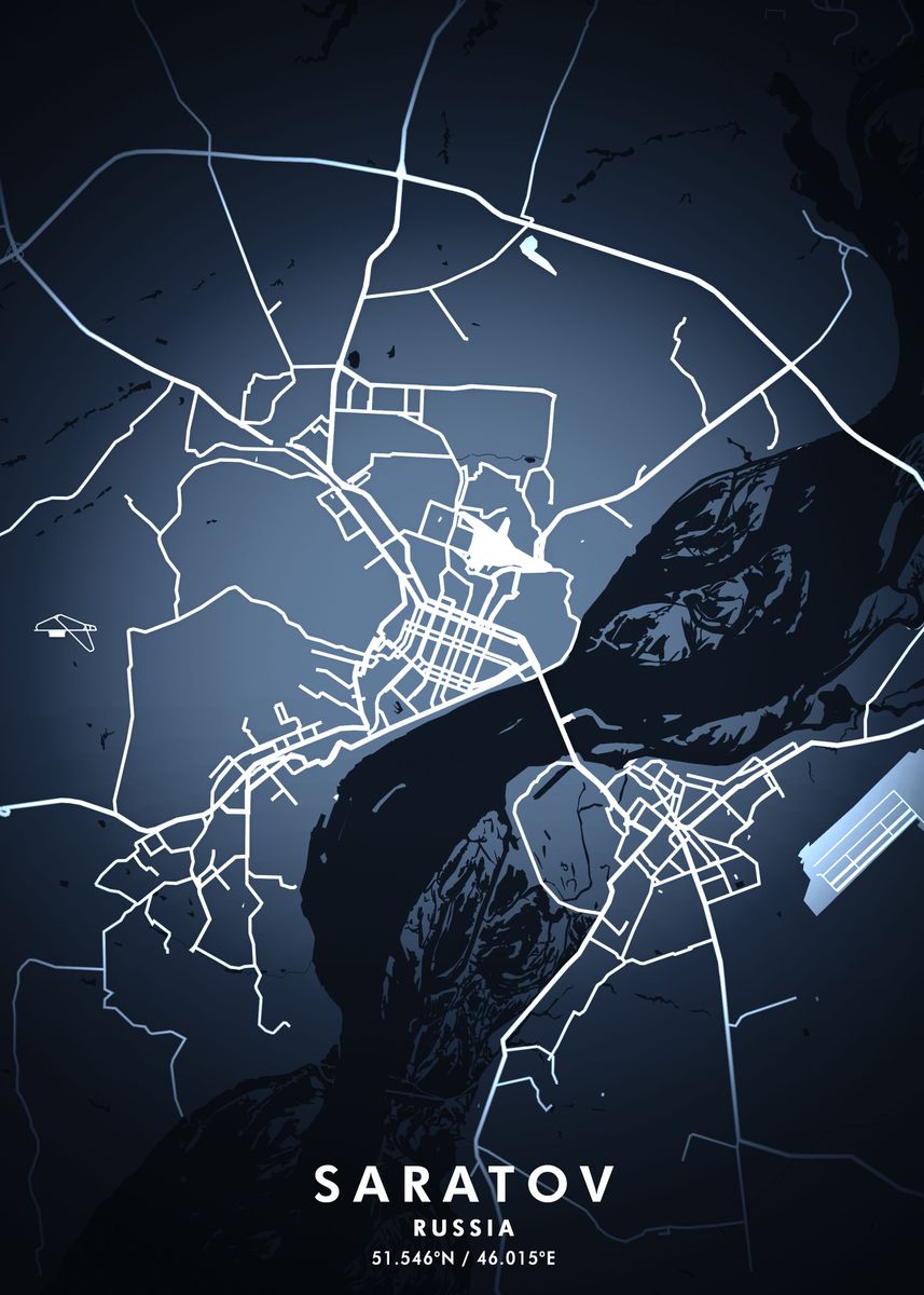 'Saratov Map Posters' Poster, picture, metal print, paint by Merah ...