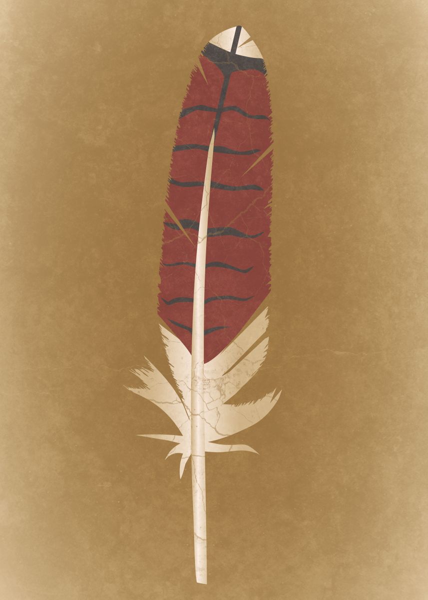 'Red Tailed Hawk Feather' Poster by StrangeFrontierArt | Displate