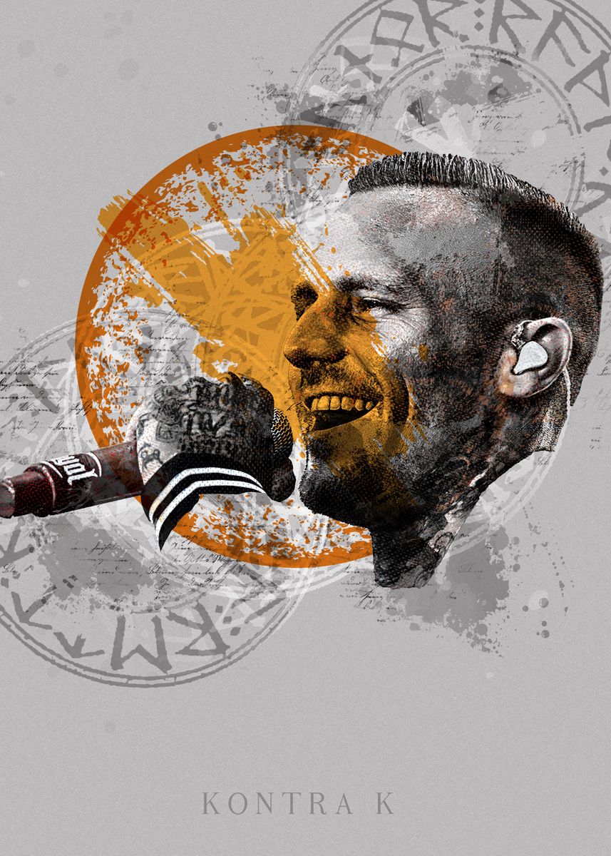 'Kontra K' Poster, picture, metal print, paint by XiKu Fang | Displate