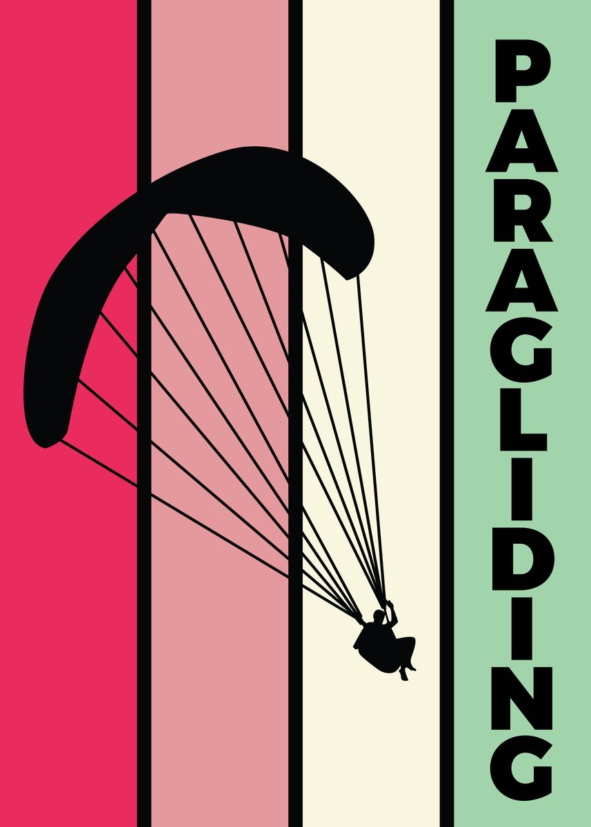 'paragliding' Poster, picture, metal print, paint by sarta sarta | Displate