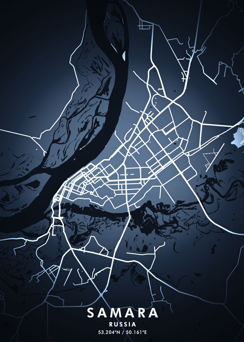 'Samara Map Posters' Poster, picture, metal print, paint by Merah ...