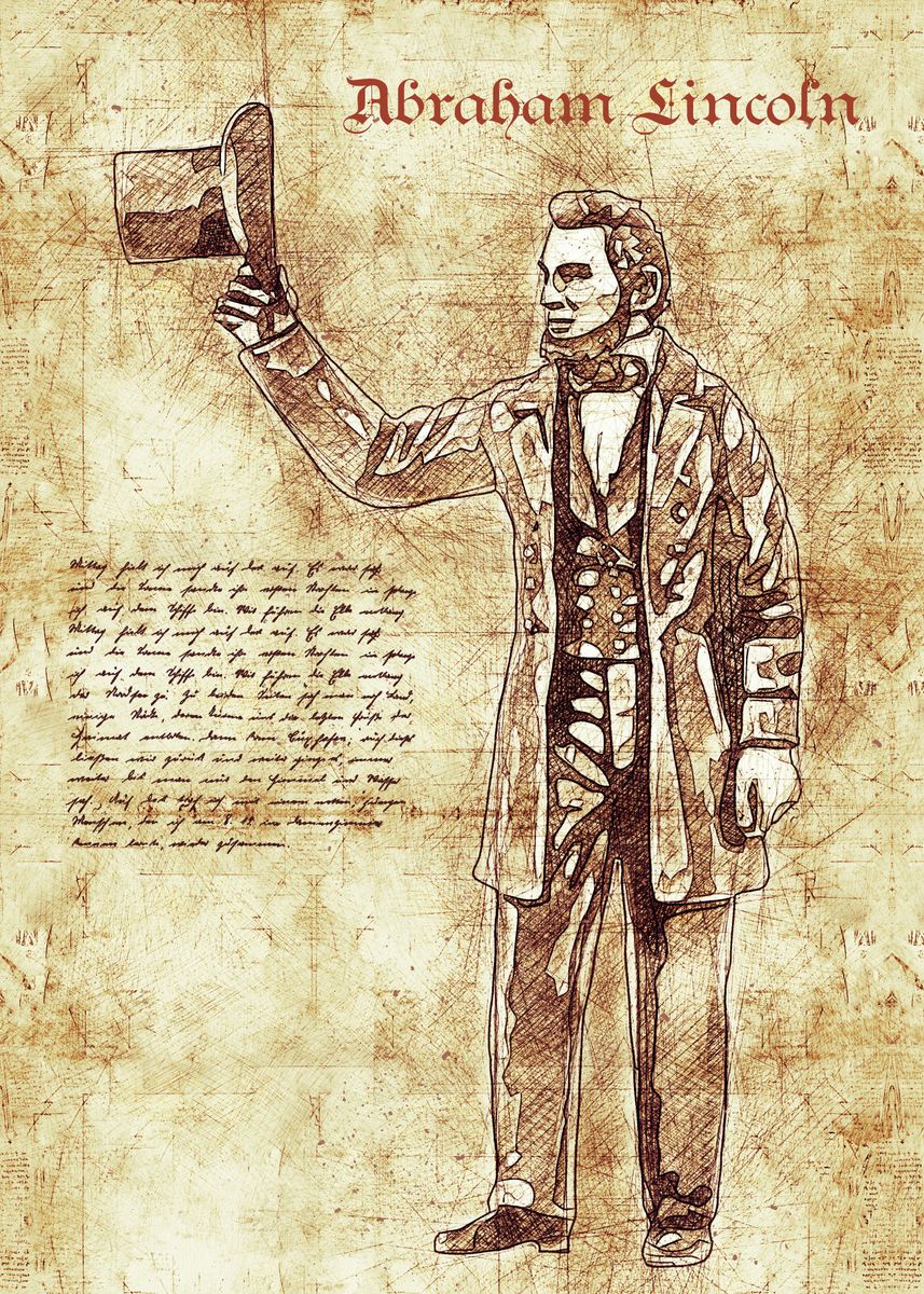 'Abraham Lincoln' Poster, picture, metal print, paint by Printed ...