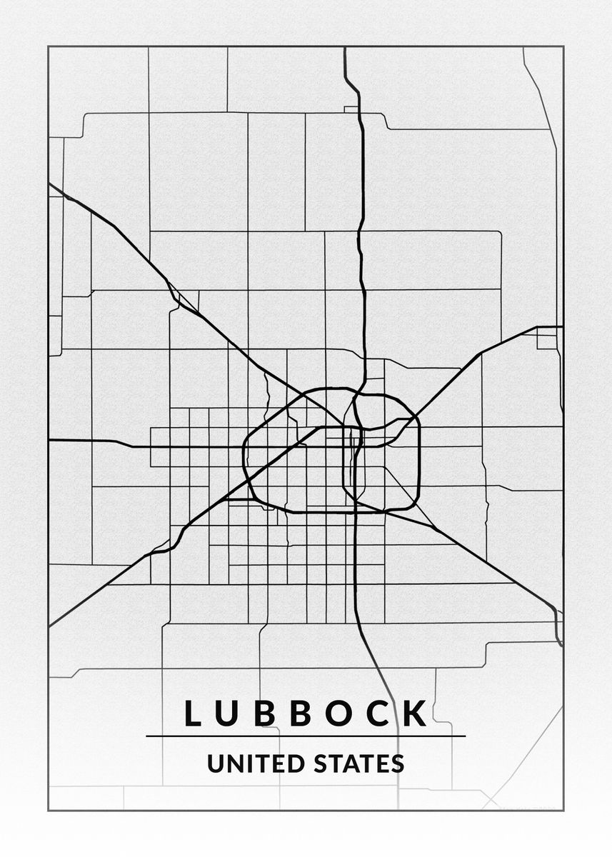 'Lubbock Texas' Poster, picture, metal print, paint by Zero Nine | Displate