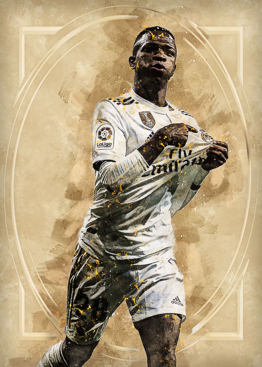 'Vinicius Junior' Poster, picture, metal print, paint by Josiah ...