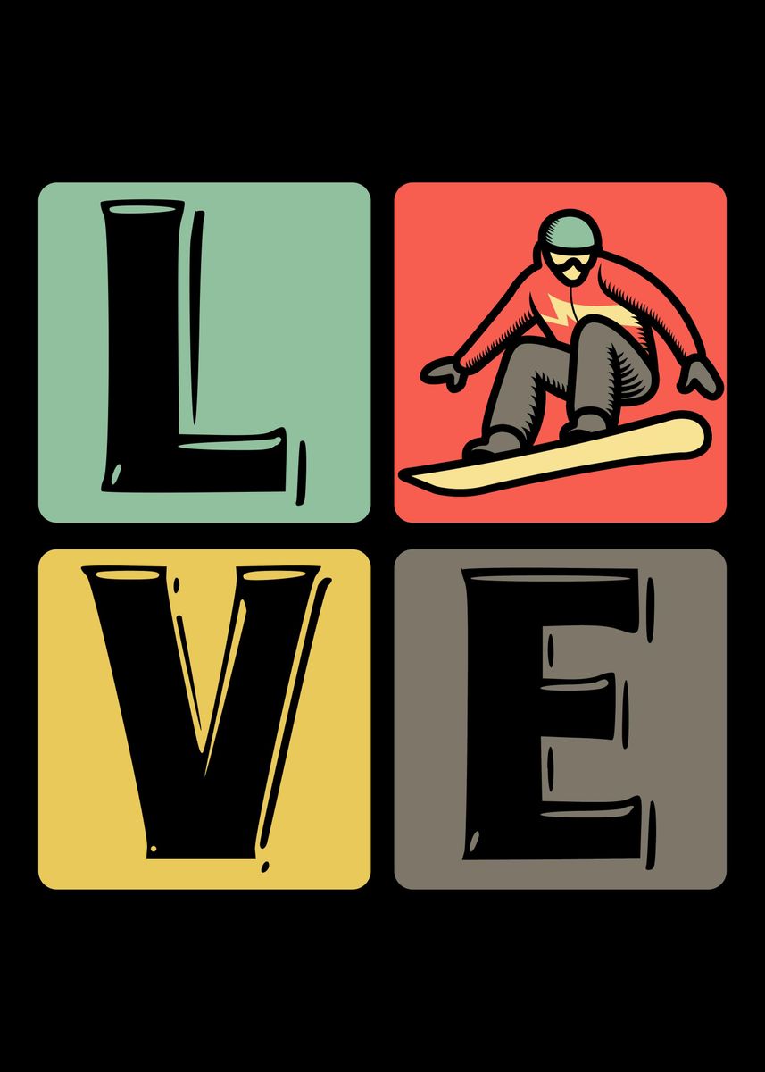 'Snowboarding Love' Poster by ankarsdesign | Displate