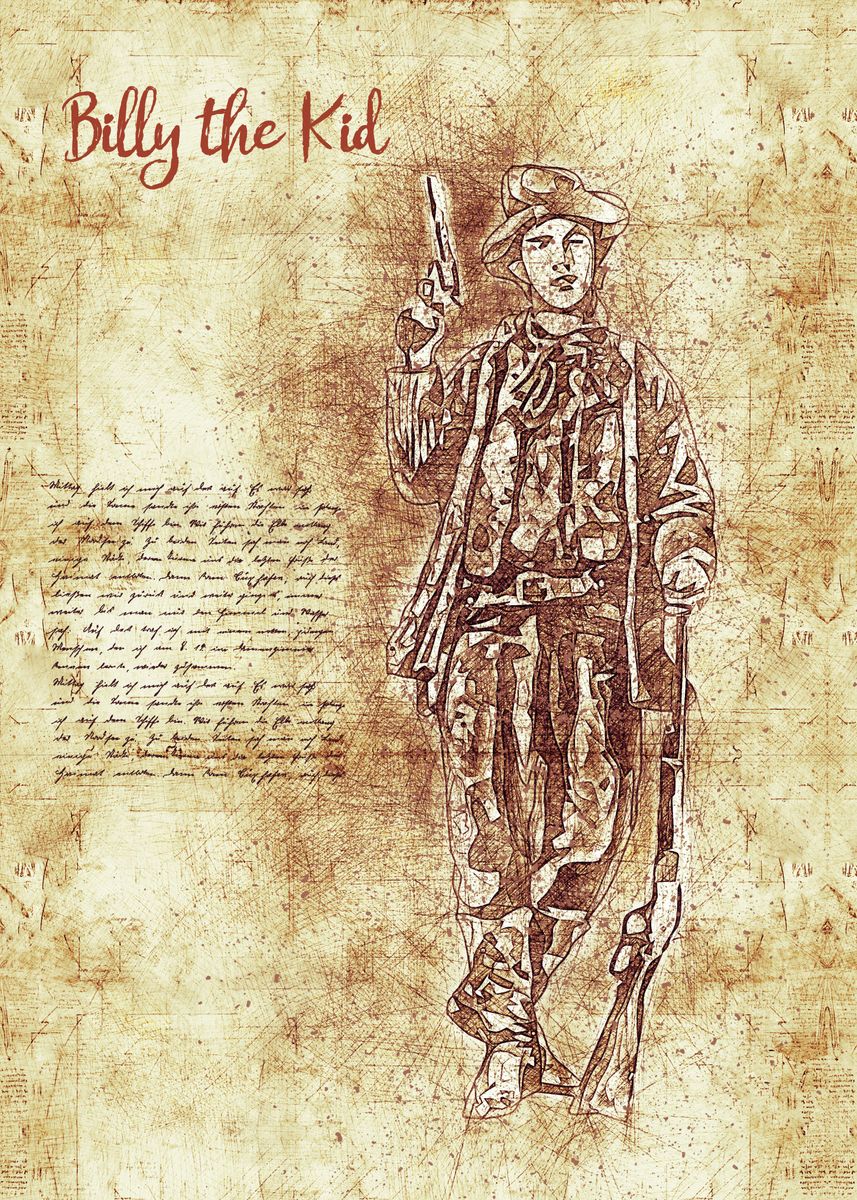 'Billy the Kid' Poster, picture, metal print, paint by Printed Artings ...