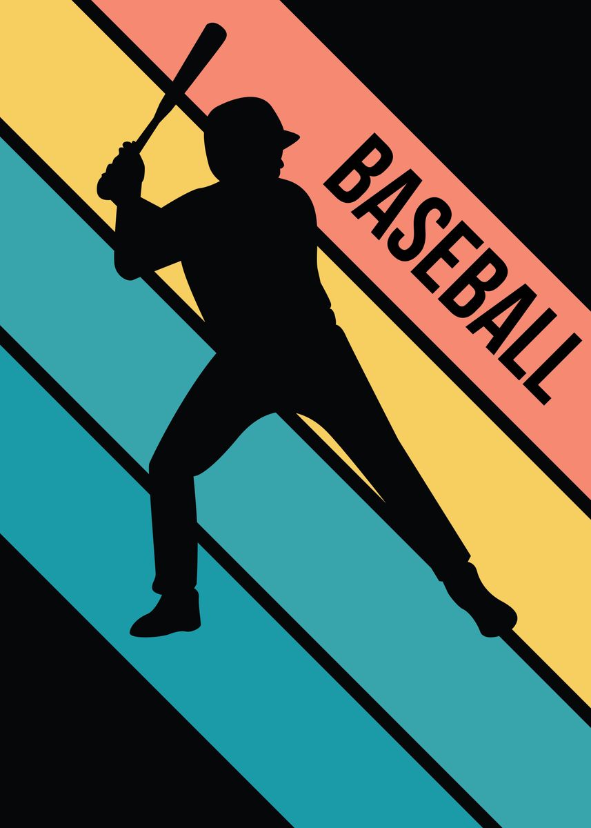 'baseball silhouette' Poster, picture, metal print, paint by sarta ...