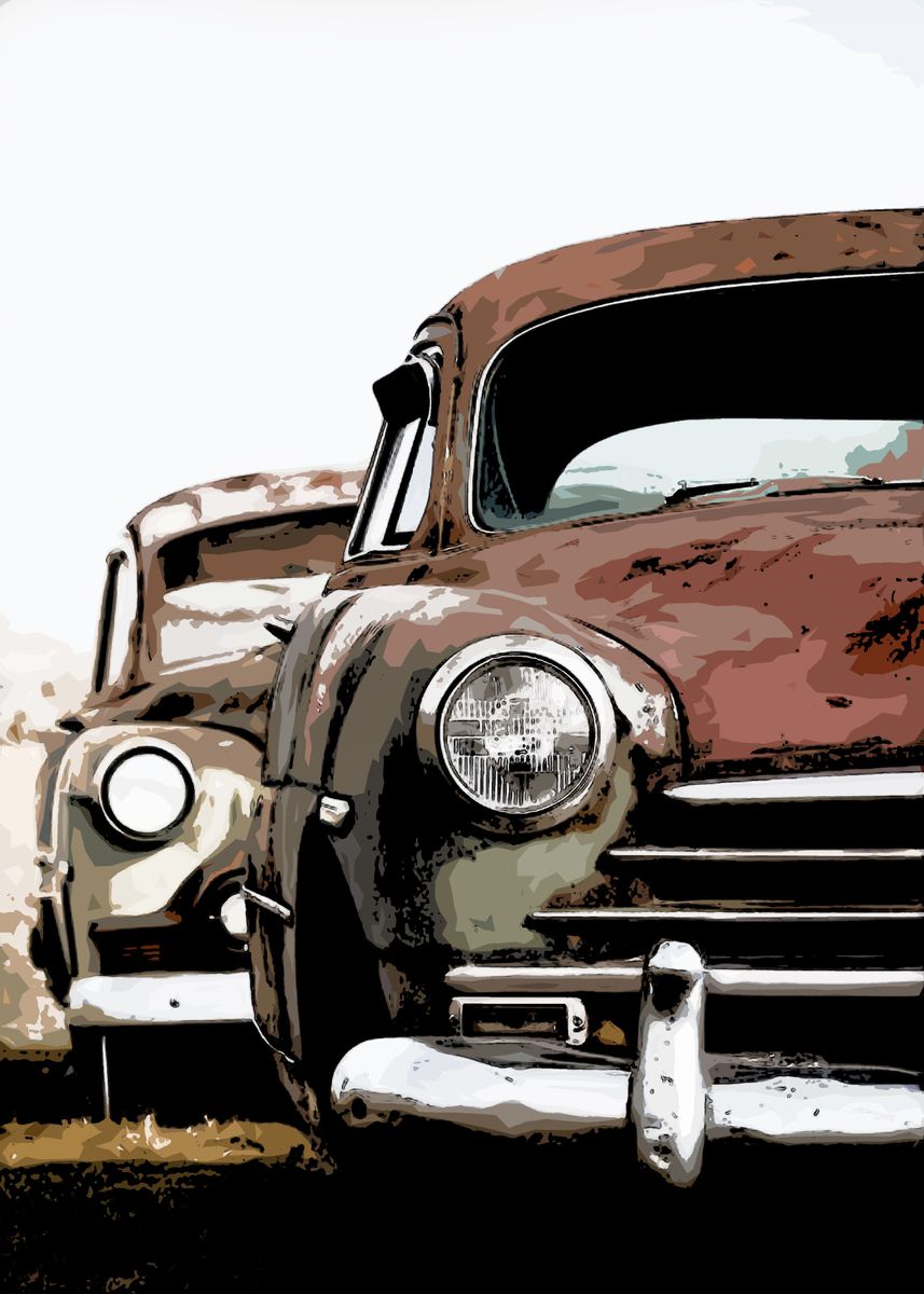 'classic car' Poster, picture, metal print, paint by manga world | Displate