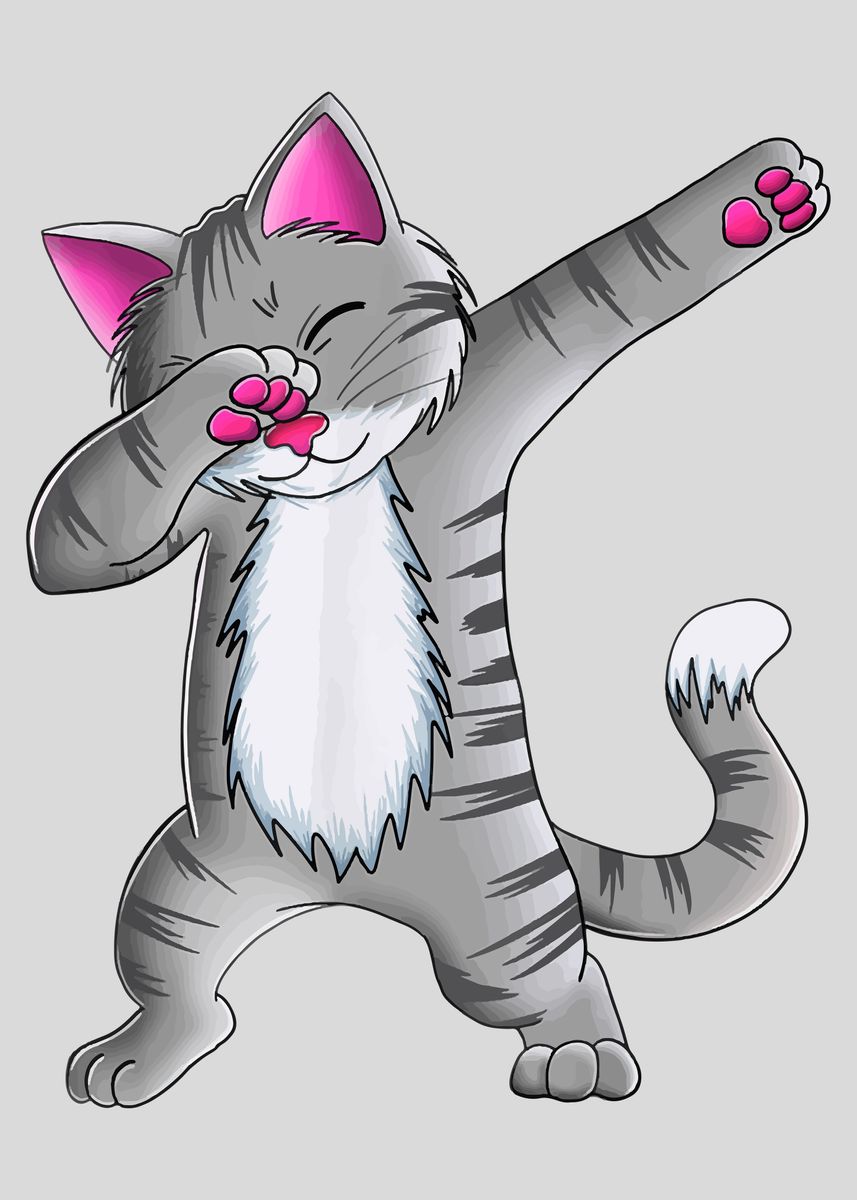 'Dancing Dabbing Cat Animal' Poster by Max Ronn | Displate