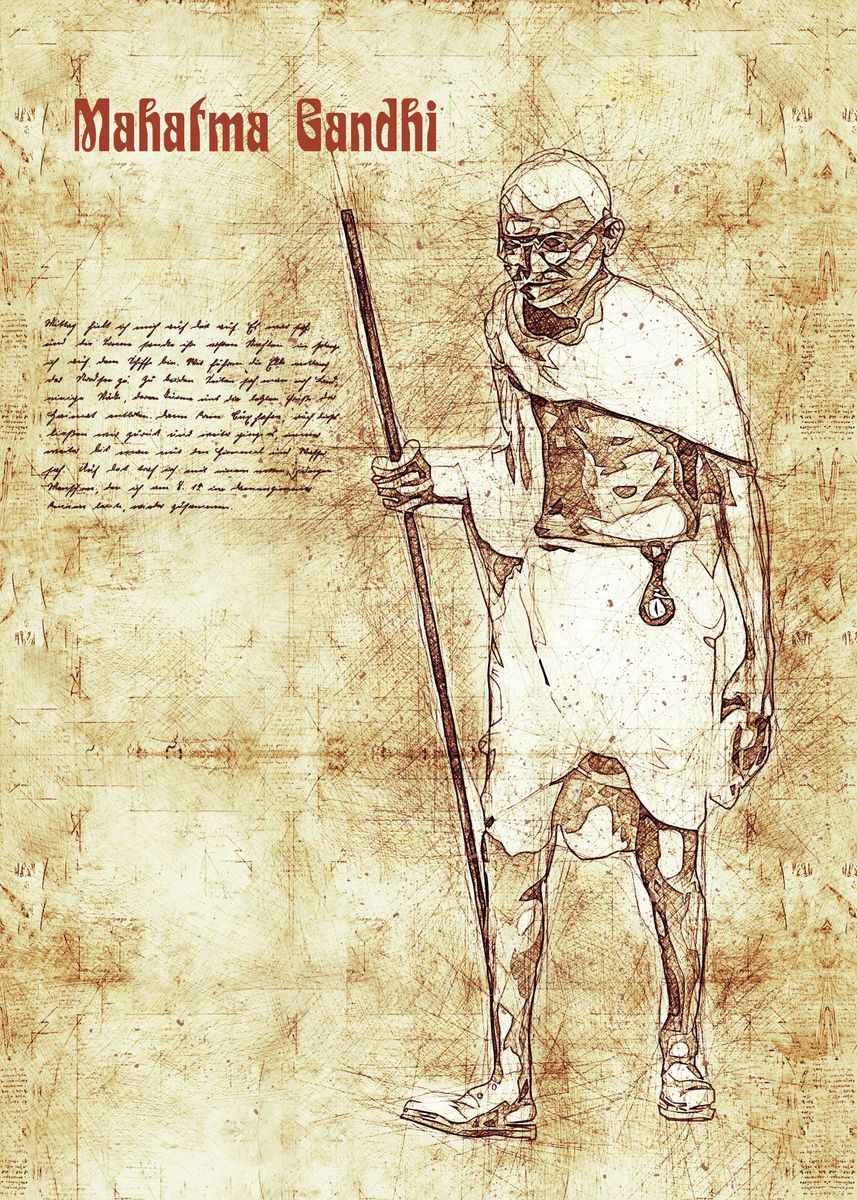 'Mahatma Gandhi' Poster, picture, metal print, paint by Printed Artings ...