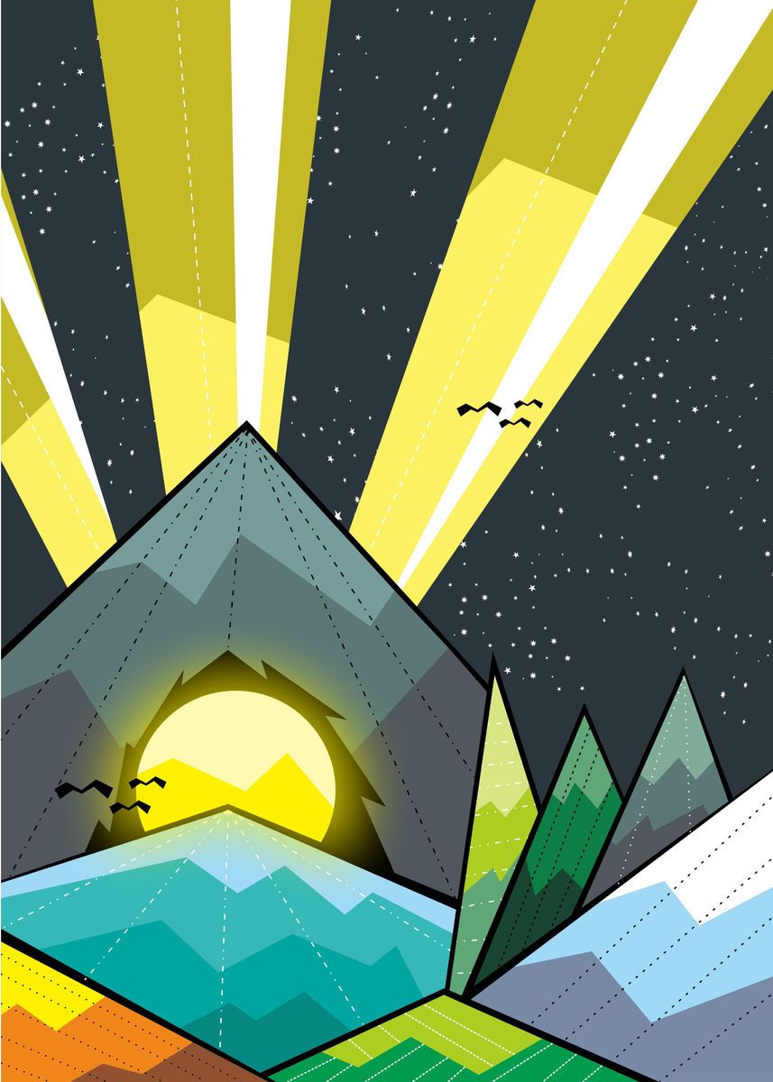 'hidden sun' Poster, picture, metal print, paint by Ziartz Poster ...