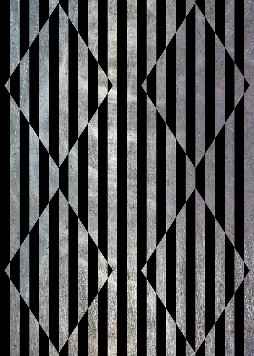 'Wavy Diamonds Metallic' Poster, picture, metal print, paint by Atomic ...